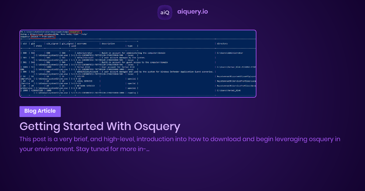 Getting Started With Osquery